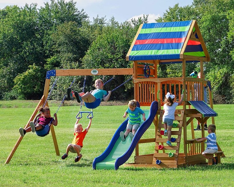 Backyard Discovery Beach Front Wooden Swing Set - ProScootersMart